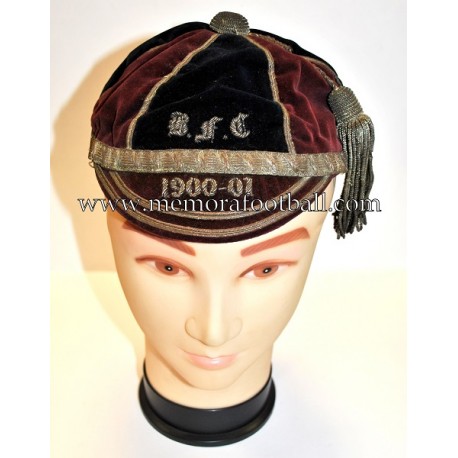 1900-1901 "Burnley.F.C" (?) Velvet Football Cap