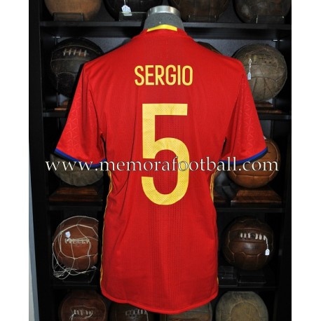 "SERGIO BUSQUETS" Spain vs England 15-11-2016 match worn shirt