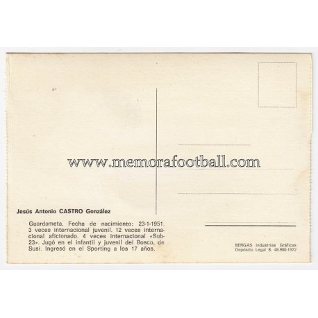"CASTRO" Sporting de Gijón 1972 signed postcard