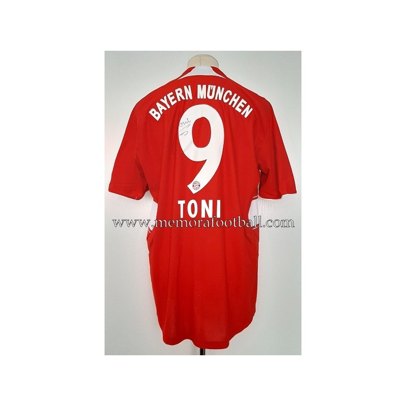 LUCA TONI Bayern München 2007-2008 BundesLiga signed match worn shirt