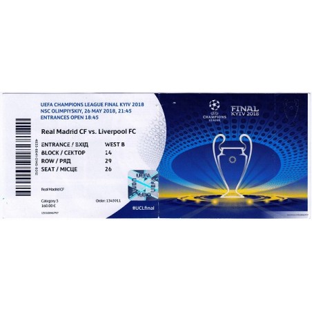 Real Madrid CF vs Liverpool FC 26-05-2018 UEFA Champions League Final ...